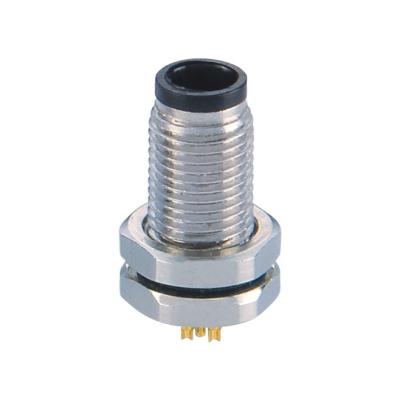 China M5 3 Pin Male Connector With Ground Pin , A - Coding Electrical Cable Connectors for sale