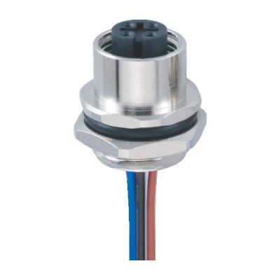 China A Coding M12 Panel Mount Connector 3 Pole Female Plug For Factory Automation for sale