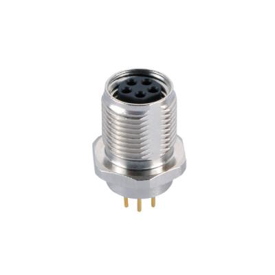 China Actuator 5 Pin M8 Connector PCB Type Female Front Mounting B Coding OEM / ODM for sale