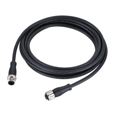 China Cable Plugs Cordset M12 Circular Connectors Male to Female Molded With PUR / PVC Cable for sale