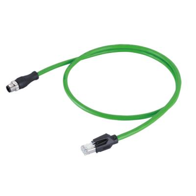 China EtherNet Cable M12 Plug Connector 4 Pin Circular Connector With Double Ended Plug for sale