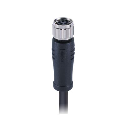 China M8 Cable Plug Female 5 Poles B Coding Connector Molded with PUR Cable for sale