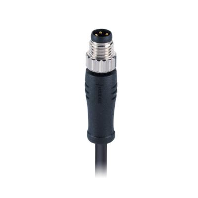 China M8 Cable Plug 3 Poles A Coding Male Connector Molded with PUR Cable for sale