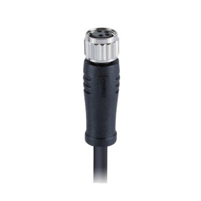 China Cableforce M8 Cable Plug Female 4 Poles A Coding Connector Molded with PUR Cable for sale