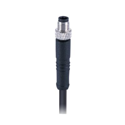China UV Resistant M5 Connector 4 Poles Male Sensor Cable Connectors With Single Ended Cable for sale