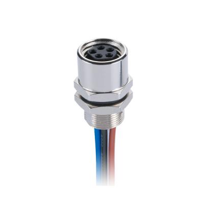China Rear Mounting M8 Circular Connector 4 pin circular connector With Waterproof O - Ring for sale