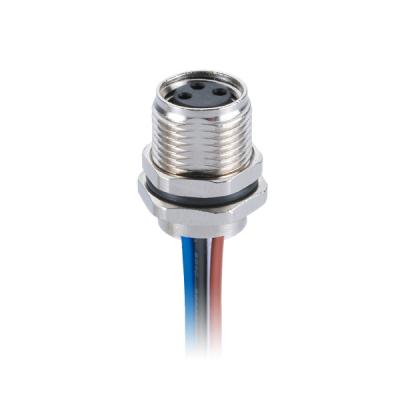 China 3 Poles M8 Circular Connector Female A-Coding Solder Type Contacts For Industrial Camera for sale