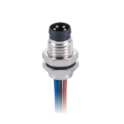 China Waterproof  M8 4 Pin Male Connector A-Coding Solder Type Contacts UV Resistant for sale