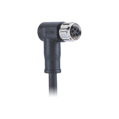China M8 Cable Plug Female 4 Poles Right Angled Connector Molded PUR Cable for sale
