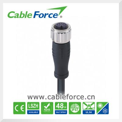 China IP67  A-Coding M12 12 Pin Female Connector For LED Display Panel for sale