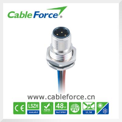 China 4 Pin D-Coded M12 Panel Mount Connector Male Front Mounting Sensor Receptacle for sale