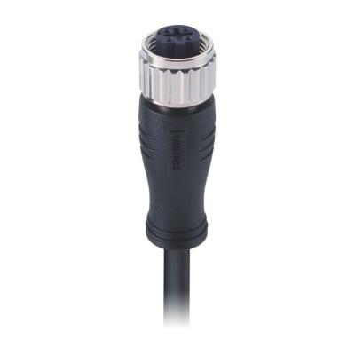China 250V IP67 Female 4pin A-Coding M12 Plug Connector With Injuction Connector Cable for sale
