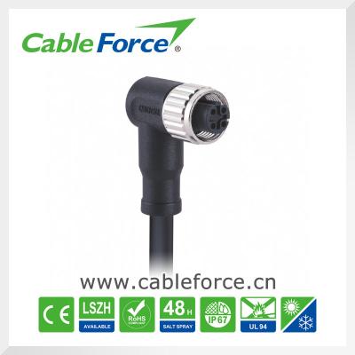 China 250V Right angled M12 Plug Connector D-Coding Waterproof Sma Connector for sale