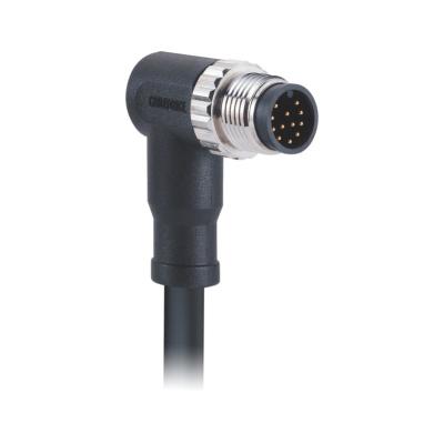 China Shield waterproof outdoor electrical Single ended 12 Pin cable connector M12 for sale