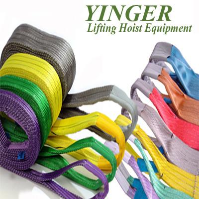 China Low Ductility Lifting Accessories For Cranes Flat Shape Polyester Lifting Belt crane lifting slings polyester lifting for sale