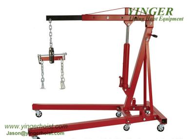 China Manual Hydraulic Foldable Shop Crane , Lifting Arm Crane Compact Storage 2ton shop crane engin hoist mobile crane for sale