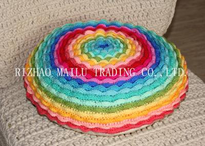 Cina Coperture di fioritura del cuscino della sedia di Rosa di strato multi- variopinto rotondo dell'arcobaleno per appoggiarsi in vendita