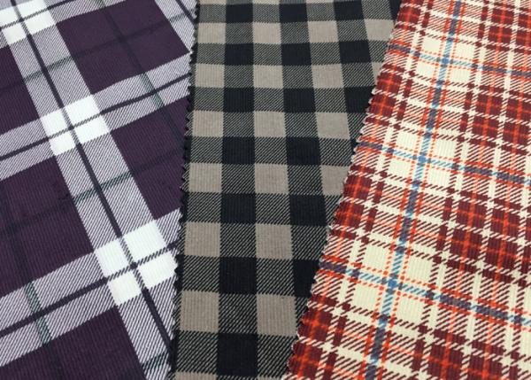 100% Cotton Ribstop Stripe 21w Stretch Corduroy Fabric