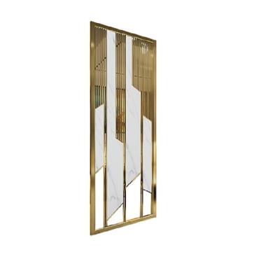 China White marble and gold design metal living room divider and screen for sale
