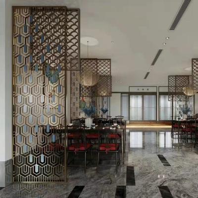 China Customized Decor Restaurant Laser Cut Wall Partition Metal Screens Room Dividers for sale