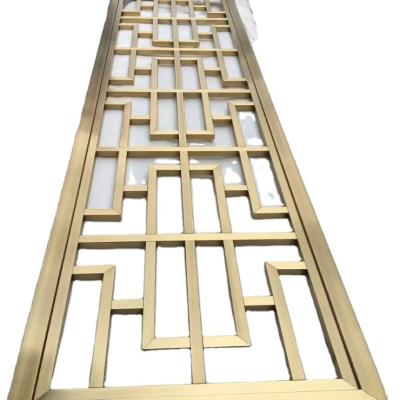 China Art deco 3D metal rose gold luxury brushed room divider panel for sale