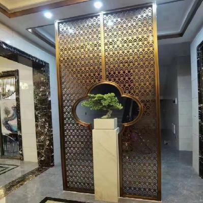 China Luxury golden peacock figure decorative room divider wall panel for sale
