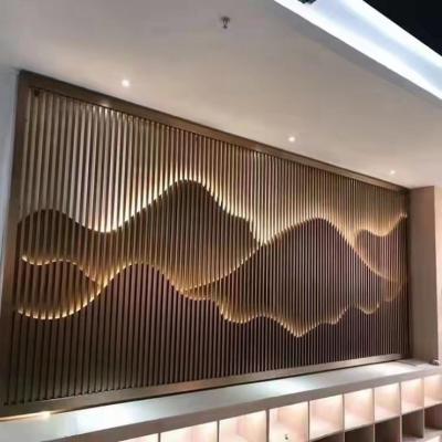 China Stainless steel 3D wall decoration panel room divider with light for sale