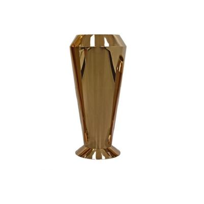 China Outdoor large stainless steel mirror planters gold flower pots for hotel for sale