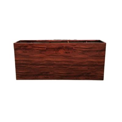 China Wood grain stainless steel flower pots & planters outdoor square large for sale