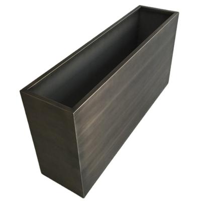China Large square shape steel planter box large outdoor flower pot for sale