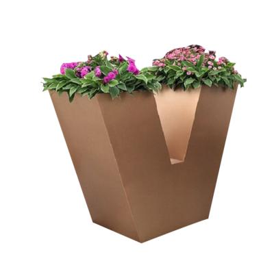 China V type Large Metal Stainless Steel Flower Planter Pot for sale