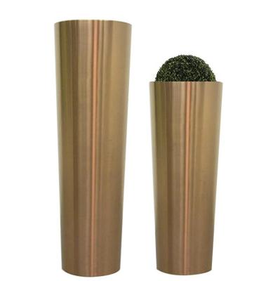 China Indoor plant growing chrome steel flowers pots and planters for sale