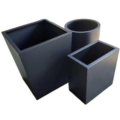 China Outdoor large long square rectangle garden planters metal flower pot for sale