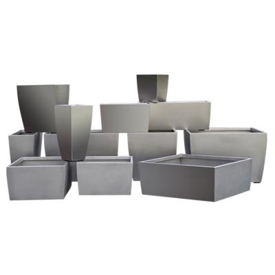China Stainless steel outdoor rectangular metal flower planters for sale