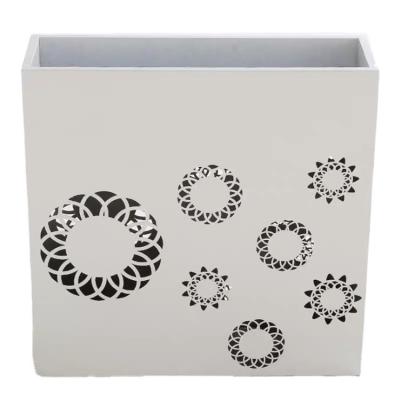 China Metal white oblong flower pot large decorative rectangle flower box for sale