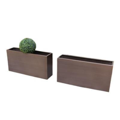 China Black metal planters large outdoor rectangle flower pot for sale for sale