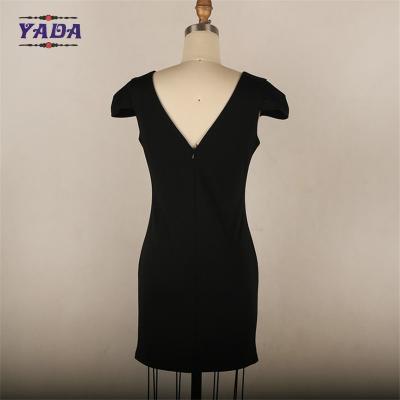 Cina Elegante donna bodycon schiena aperta midi ultimi disegni di festa V vestito collo donna vestiti a basso prezzo in vendita