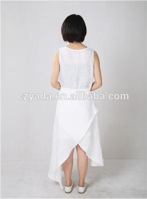 Cina 2015 Linen Cotton Fashion Short Sleeve Ultimi disegni di abiti per donne in vendita