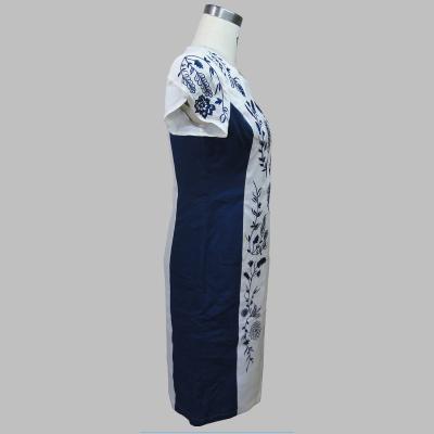 Cina Vendibile donna ricamo manica corta abito estivo autunno maxi donna in vendita