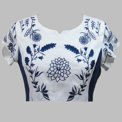 Cina Vendibile donna ricamo manica corta abito estivo autunno maxi donna in vendita