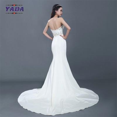 Cina Tesoro satinato ricamo fatto a mano abiti con perline colore elegante abito da sposa da sposa in vendita