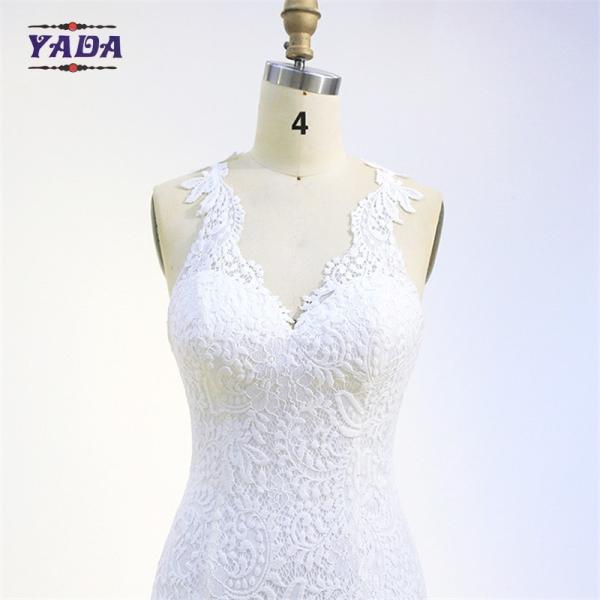 Γυναίκες Slim Fit V Neck Alibaba δαντέλα σέξι νυφική γοργόνα φόρεμα μοτίβα νυφικά φορέματα Κίνα