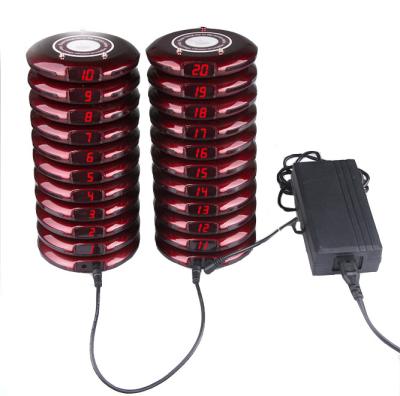 China Restaurant top sales long range wireless queue call coaster pager system with transmitter keyboard for sale