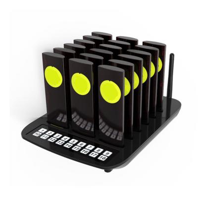 China wireless keyboard transmitter with 18 coaster pagers for waiter calling customer waiting in queue for sale