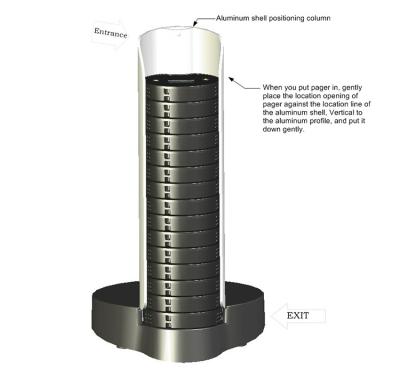 China FM totalmente à prova d'água hóspede vibratório restaurante sem fio coaster pager com KPI para combinar com o sistema POS à venda