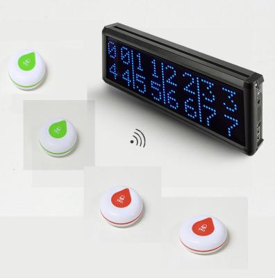 China wireless table service calling system with big voice reporting display screen and waterproof 1 key button for sale