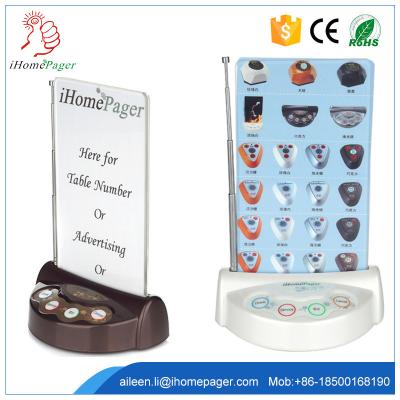 Chine 433MHZ restaurant sans fil 4 touches bouton d'appel support de contenu personnalisé avec le support de menu flash à vendre