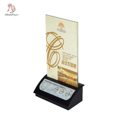Wireless cheap restaurant table top caller  bell with advertise or table number folder