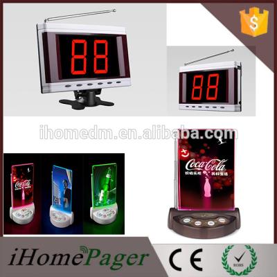 Chine Vente à chaud 433Mhz système de sonnette d'appel de serveur système d'appel de numéro avec affichage LED à vendre