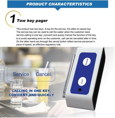 Chine Super signal sans fil à distance d'émission imperméable à l'eau deux touches appuyez sur le bouton d'appel pour l' hôtel à vendre